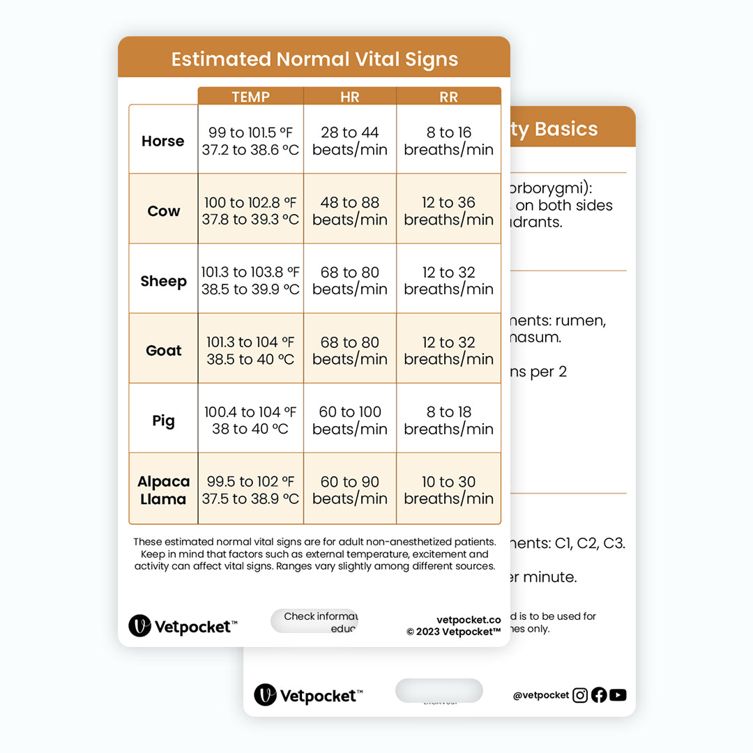 Vetpocket - Large Animal Reference Card Bundle